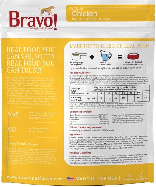 BRAVO! Homestyle Complete Chicken Grain-Free Adult Freeze-Dried ...