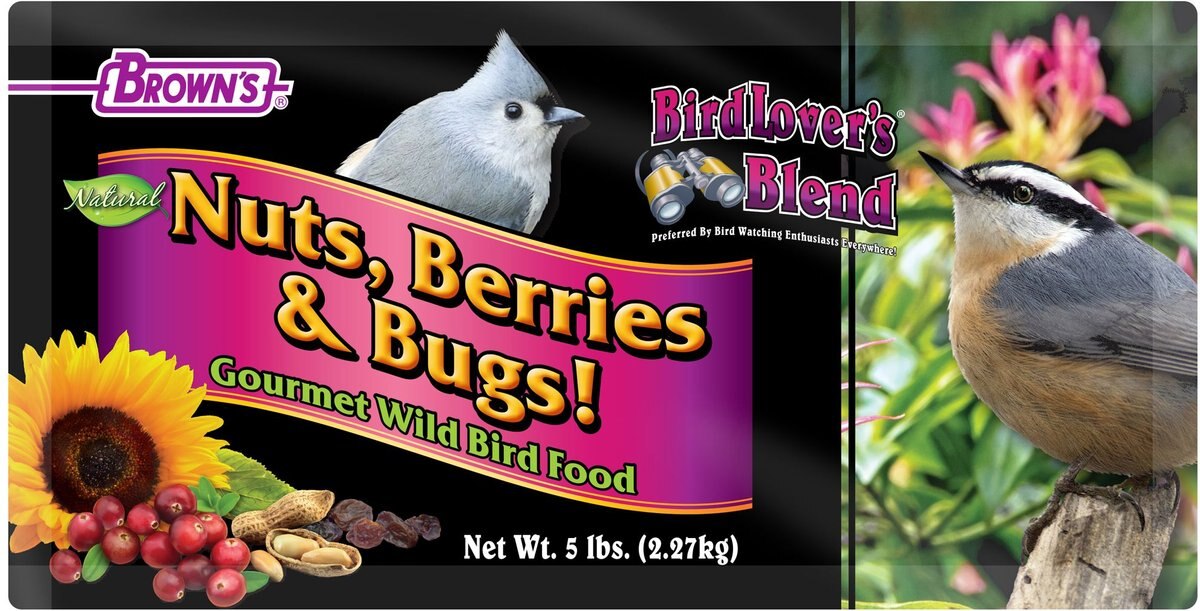 BROWN'S Bird Lover's Blend Nuts, Berries & Bugs! Gourmet Wild Bird Food ...