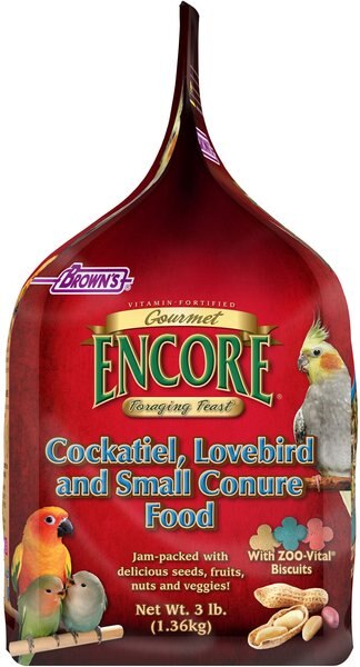 BROWN'S Encore Gourmet Foraging Feast Cockatiel Food, 3-lb - Chewy.com
