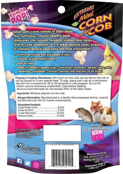 BROWN'S Extreme! Mini Corn-on-the-Cob S-A Bird Treat, 4-oz bag - Chewy.com