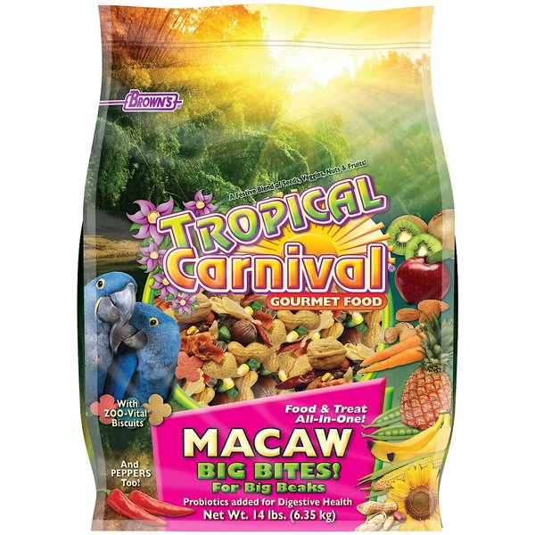 BROWN'S Tropical Carnival Big Bites with ZOO-Vital Biscuits Macaw Food ...