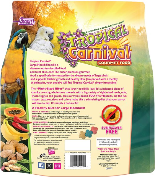 BROWN'S Tropical Carnival Gourmet Large Hookbill Food, 5-lb bag - Chewy.com