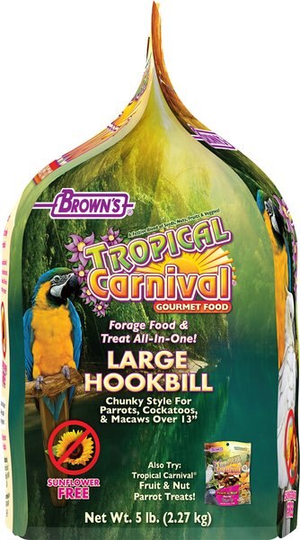 BROWN'S Tropical Carnival Gourmet Large Hookbill Food, 5-lb bag - Chewy.com
