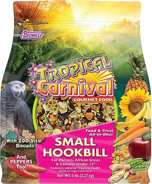 BROWN'S Tropical Carnival Gourmet Small Hookbill Food, 5-lb bag - Chewy.com