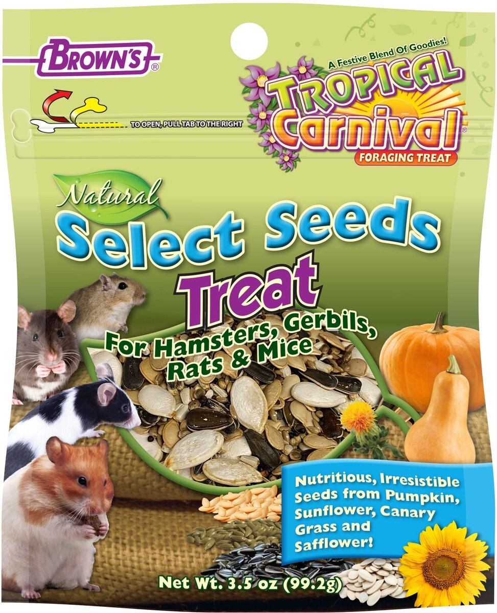 BROWN'S Tropical Carnival Natural Select Seeds Small Animal Treats, 3.5-oz bag - Chewy.com