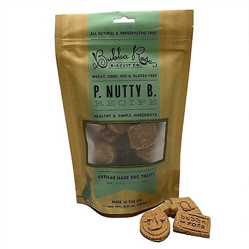 BUBBA ROSE BISCUIT CO. P. Nutty B. Dog Treat, 6.5-oz bag - Chewy.com