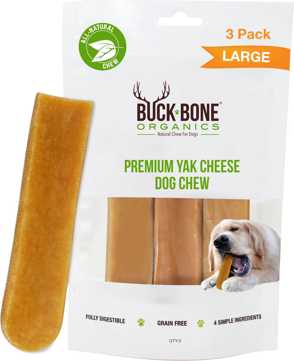 BUCK BONE ORGANICS Yak Chew Large Dog Treats, 3 count - Chewy.com