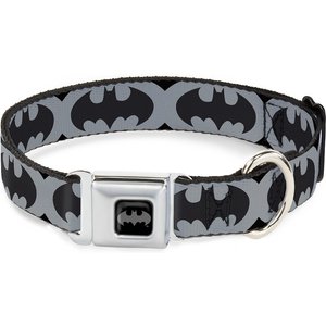 BUCKLE-DOWN Batman Bat Signal Polyester Dog Collar, Medium: 11 to 17-in ...