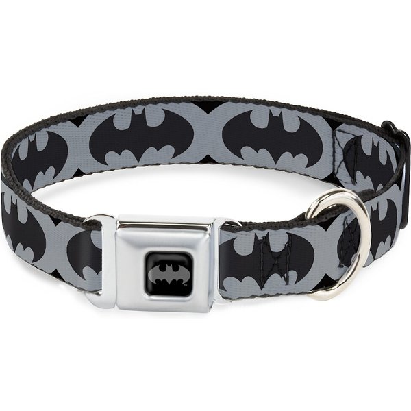 BUCKLE-DOWN Batman Signal Polyester Dog Collar, Medium: 11 to 16.5-in ...