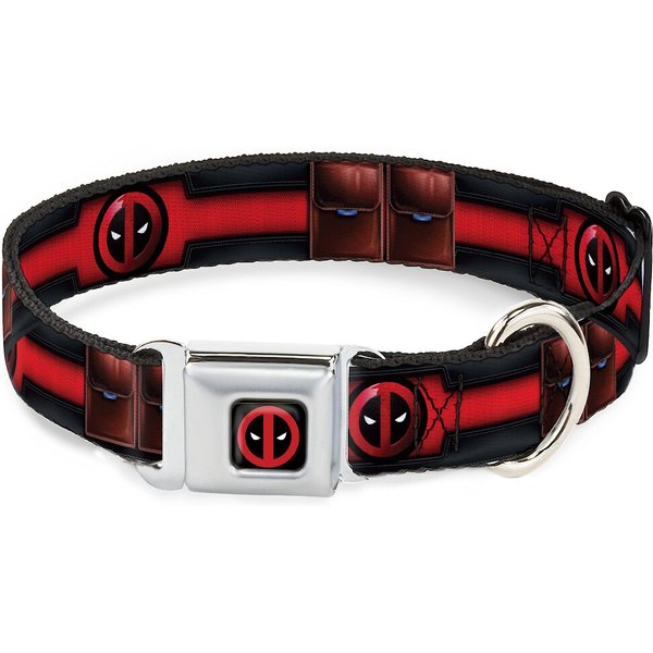 BUCKLE-DOWN Deadpool's Chimichanga Flames Polyester Dog Collar, Medium ...
