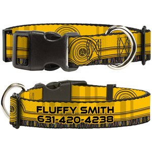 BUCKLE-DOWN Star Wars C3-PO Polyester Personalized Dog Collar, Small ...