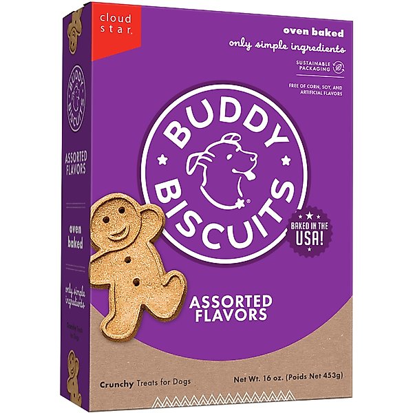 BUDDY BISCUITS Grain-Free Peanut Butter Dog Treats, 14-oz box - Chewy.com
