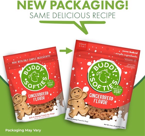 BUDDY BISCUITS Buddy Softies Holiday Treats Gingerbread Flavor Soft ...