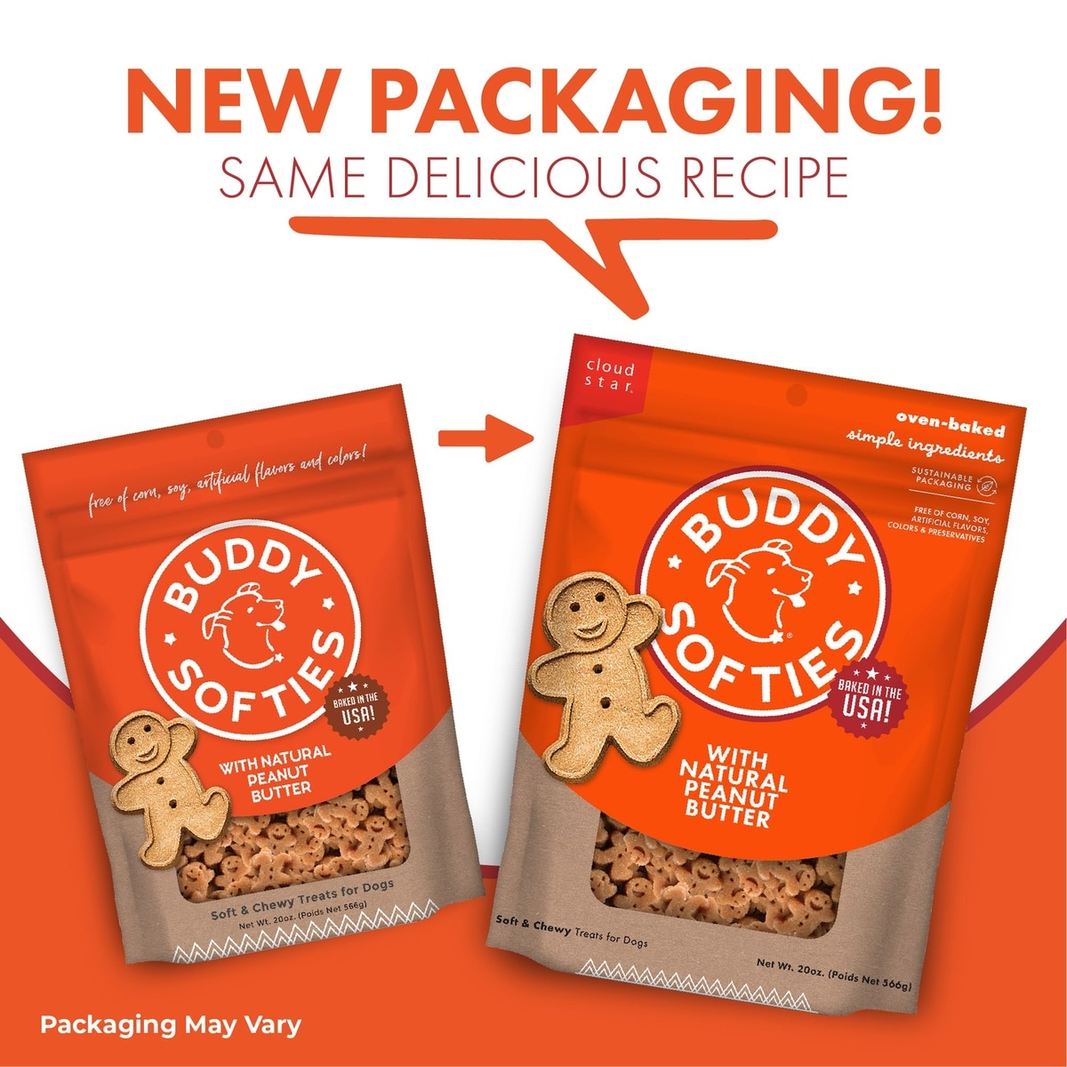 BUDDY BISCUITS Softies with Peanut Butter Soft & Chewy Dog Treats, 40 ...