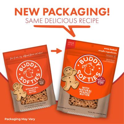 BUDDY BISCUITS Softies with Peanut Butter Soft & Chewy Dog Treats, 40 ...