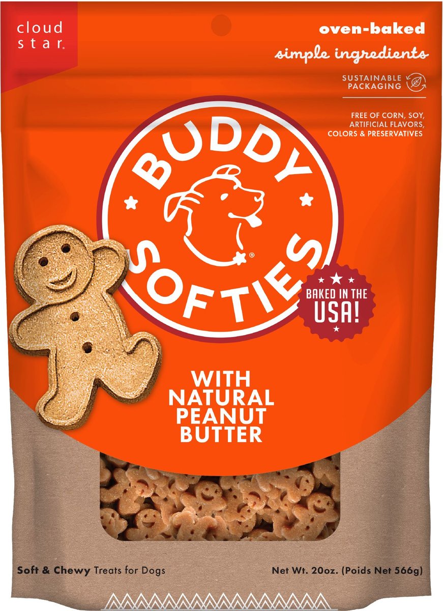 BUDDY BISCUITS Softies with Peanut Butter Soft & Chewy Dog Treats, 20 ...