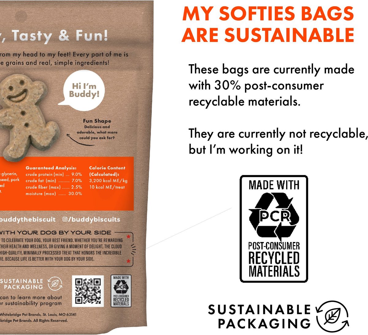 BUDDY BISCUITS Softies with Peanut Butter Soft & Chewy Dog Treats, 6-oz ...