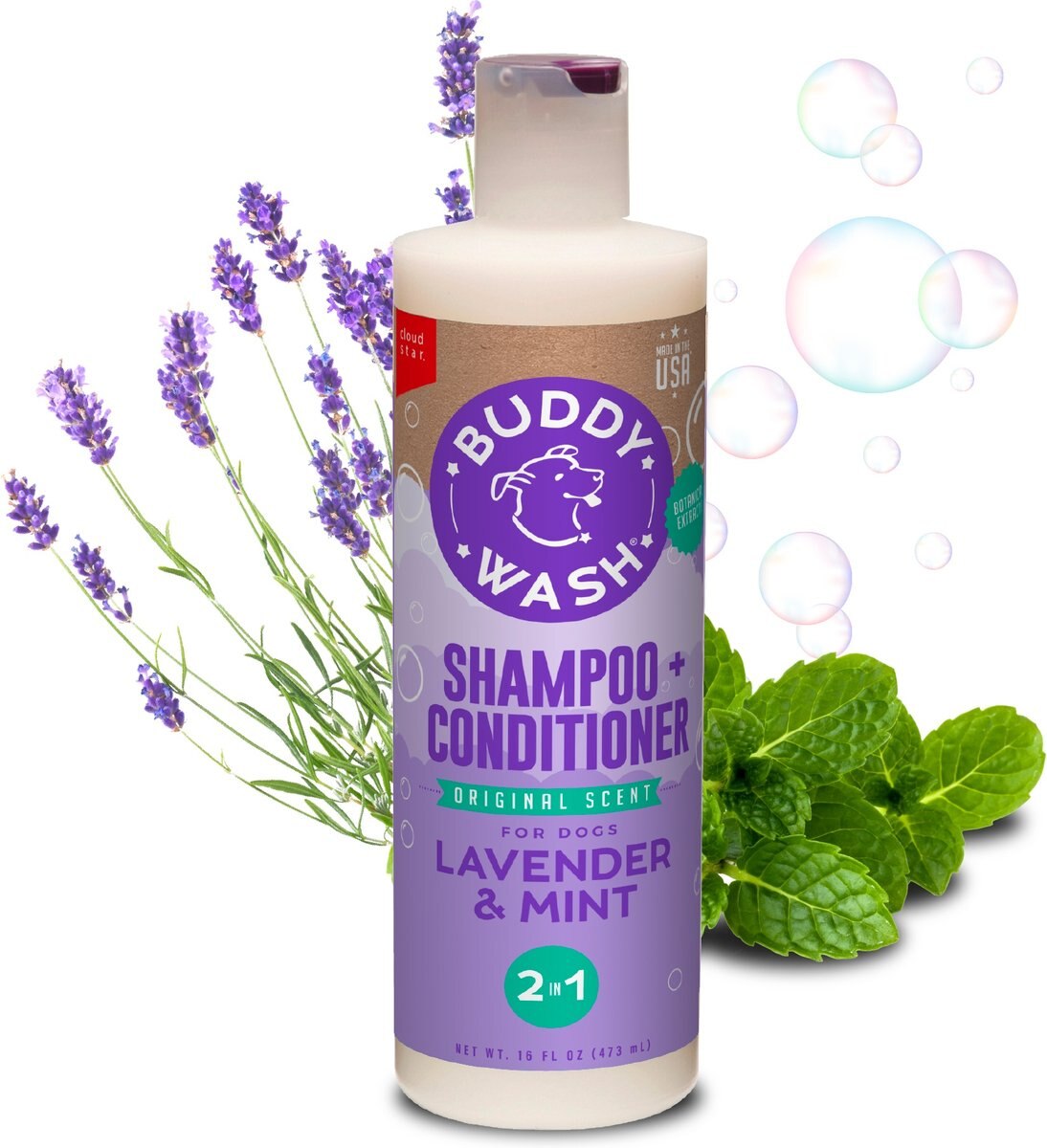 BUDDY WASH Original Lavender & Mint Dog Shampoo & Conditioner, 16-fl oz ...