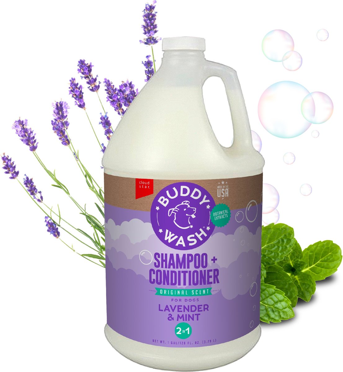 BUDDY WASH Original Lavender & Mint Dog Shampoo & Conditioner, 1-gal ...