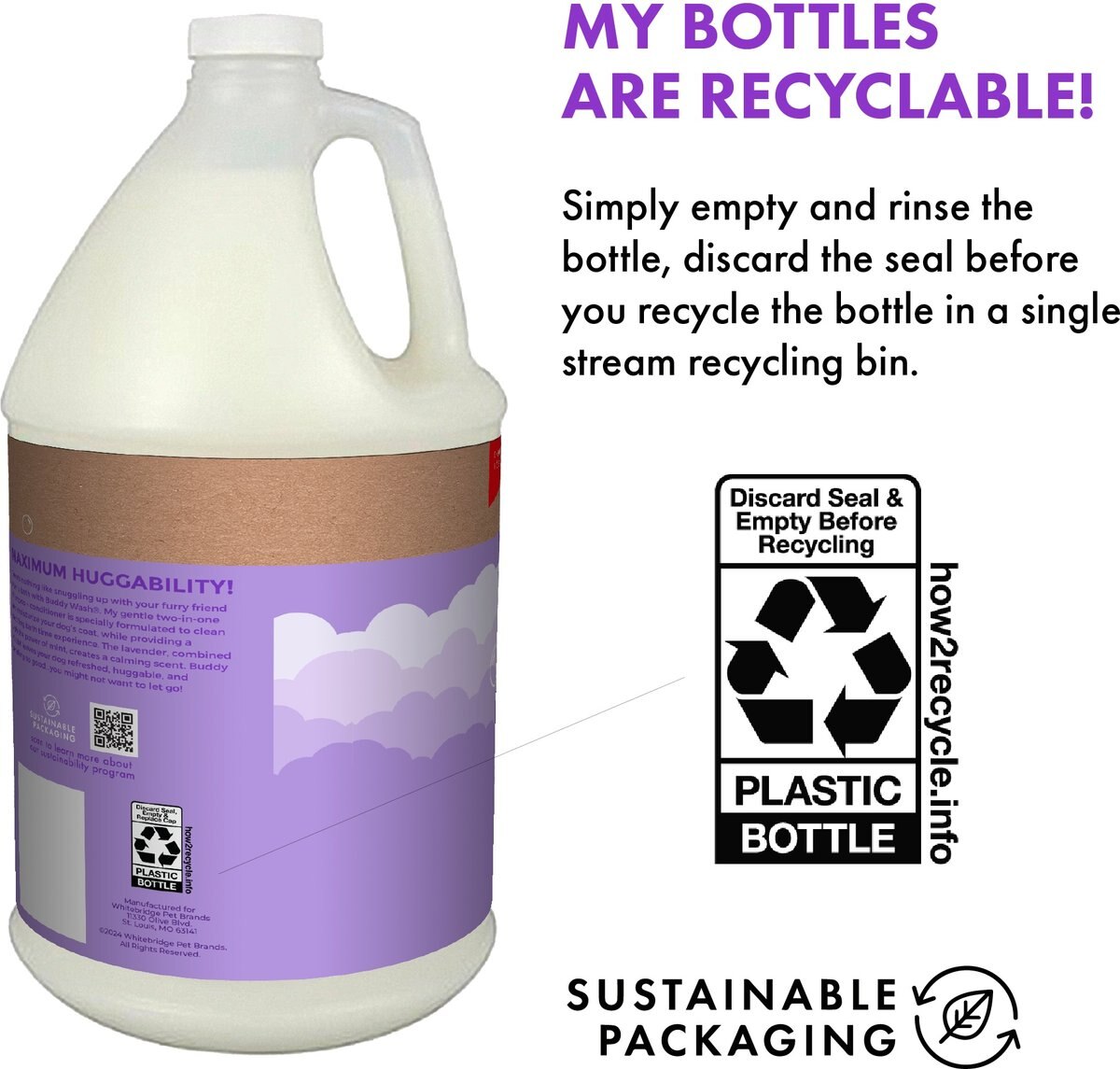 BUDDY WASH Original Lavender & Mint Dog Shampoo & Conditioner, 1-gal ...