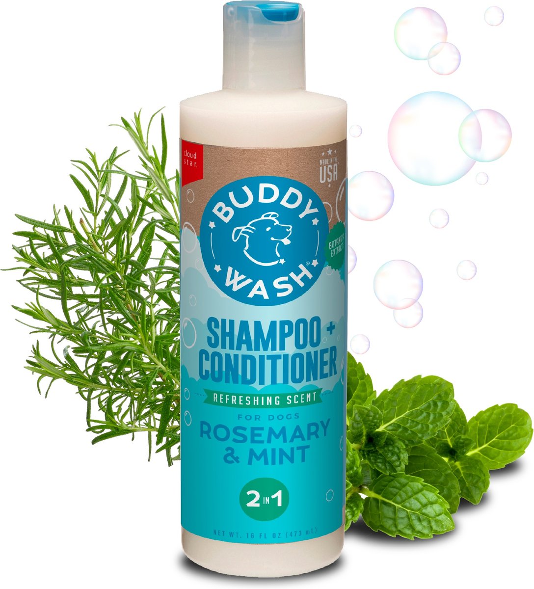 BUDDY WASH Refreshing Rosemary & Mint Dog Shampoo & Conditioner, 16-fl ...