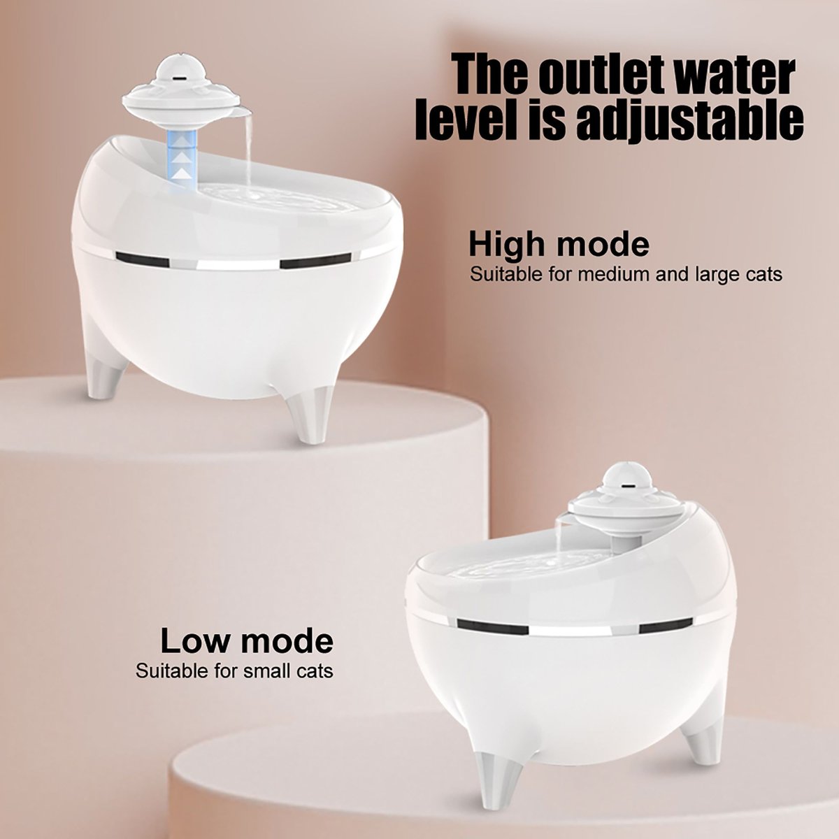 BUETEKA Spaceship Ultra-Quiet Non-Skid Dog & Cat Water Fountain, 54.1 ...