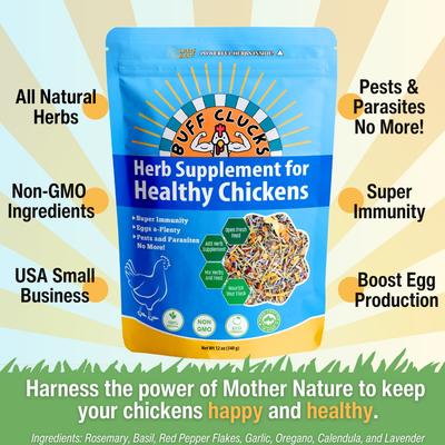 BUFF CLUCKS Herb Chicken Supplement, 12-oz bag - Chewy.com