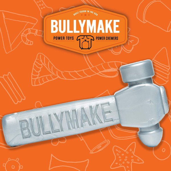 BULLYMAKE Nylon Hammer Hard Chew Dog Toy, Silver - Chewy.com