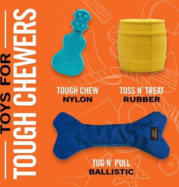 BULLYMAKE Nylon Hammer Hard Chew Dog Toy, Silver - Chewy.com