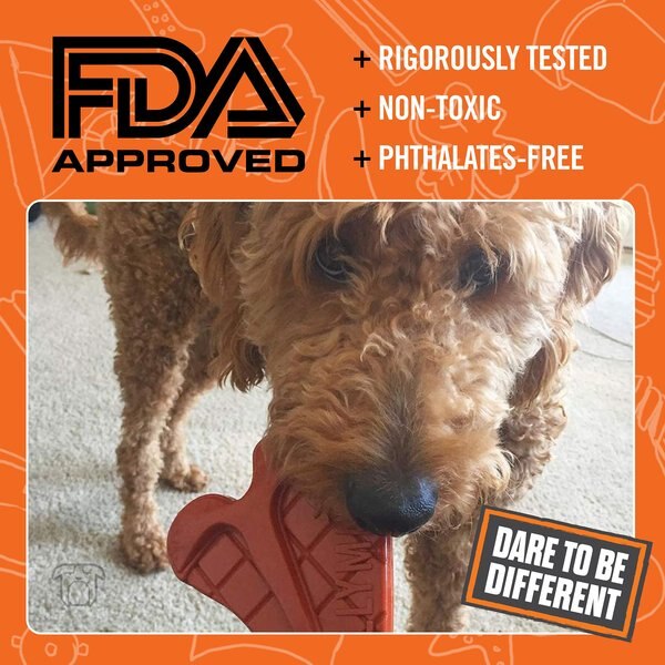 BULLYMAKE Nylon Steak Hard Chew Dog Toy, Red - Chewy.com