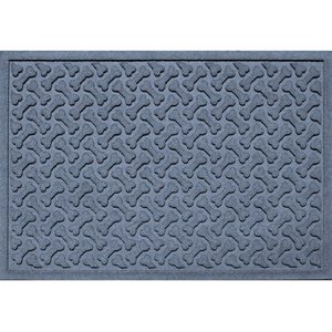 BUNGALOW FLOORING Waterhog Dog Bone Dog Dinner Mat, Bluestone, 27 x 18 ...