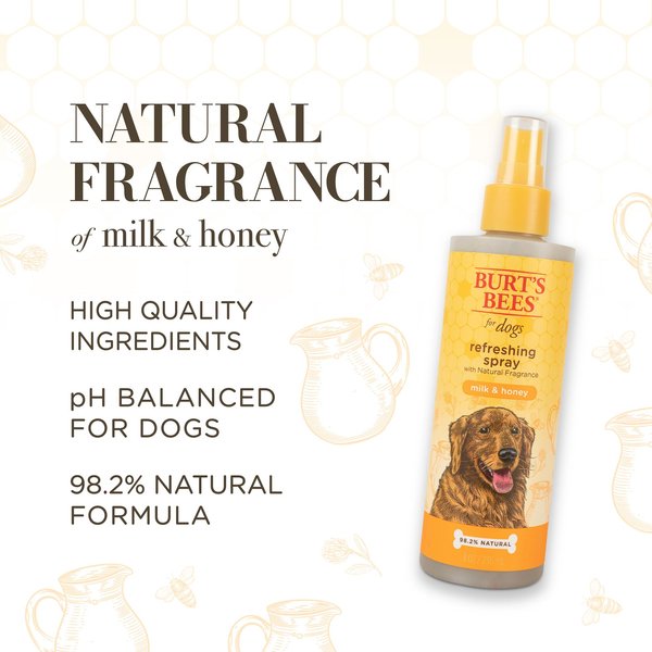 BURT'S BEES Milk & Honey Scented Dog Deodorizing Spray, 8-fl oz bottle ...