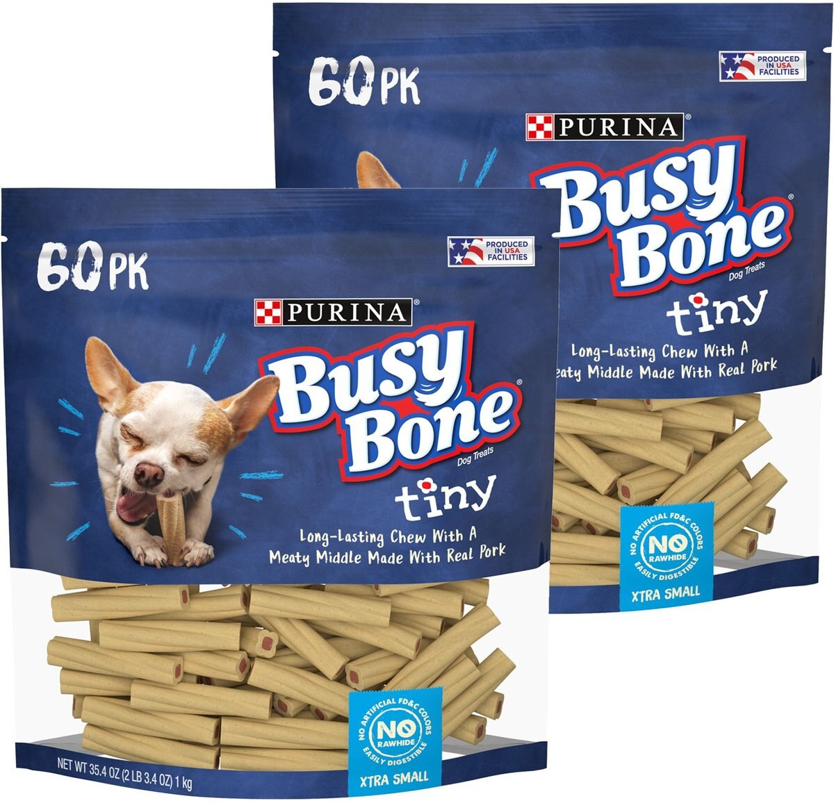 BUSY BONE Long-Lasting Real Meat Tiny Dog Treat, 120 count - Chewy.com