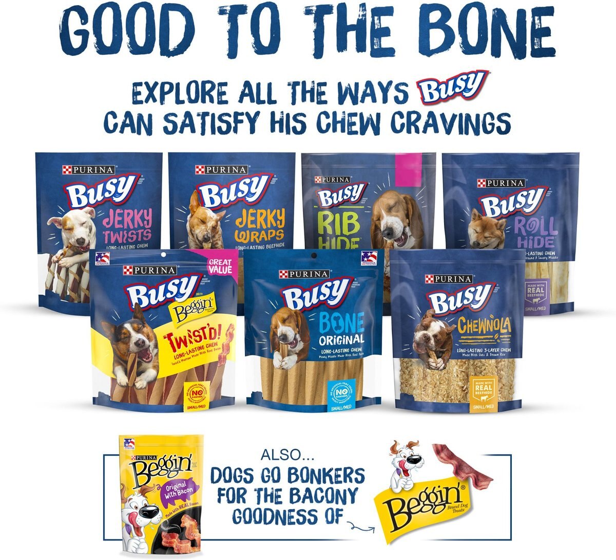 BUSY BONE Peanut Butter Flavor Long-Lasting Chew Adult Small/Medium Dog ...