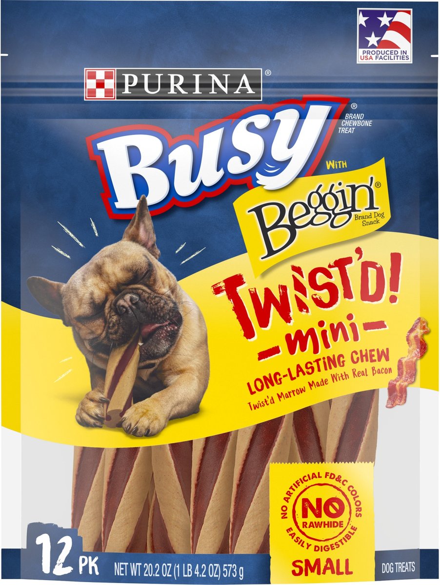 BUSY BONE with Beggin' Twist'd! Long-Lasting with Real Bacon Mini Dog ...
