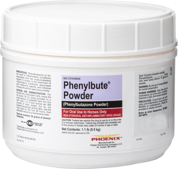BUTE (phenylbutazone) Phenylbutazone Powder for Horses, 1.1 lbs - Easy ...