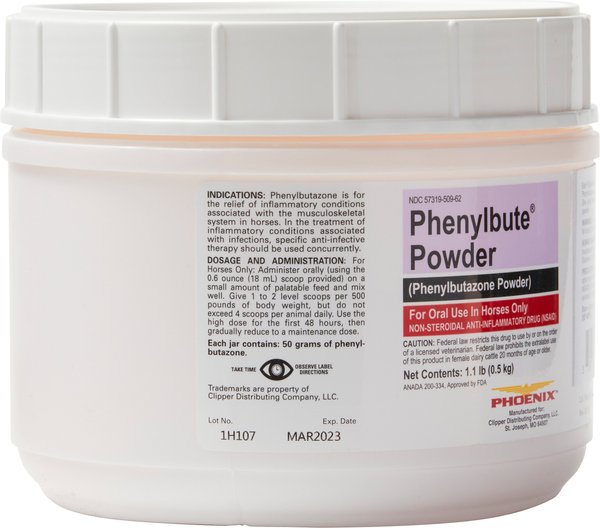 BUTE (phenylbutazone) Phenylbutazone Powder for Horses, 1.1 lbs - Easy ...