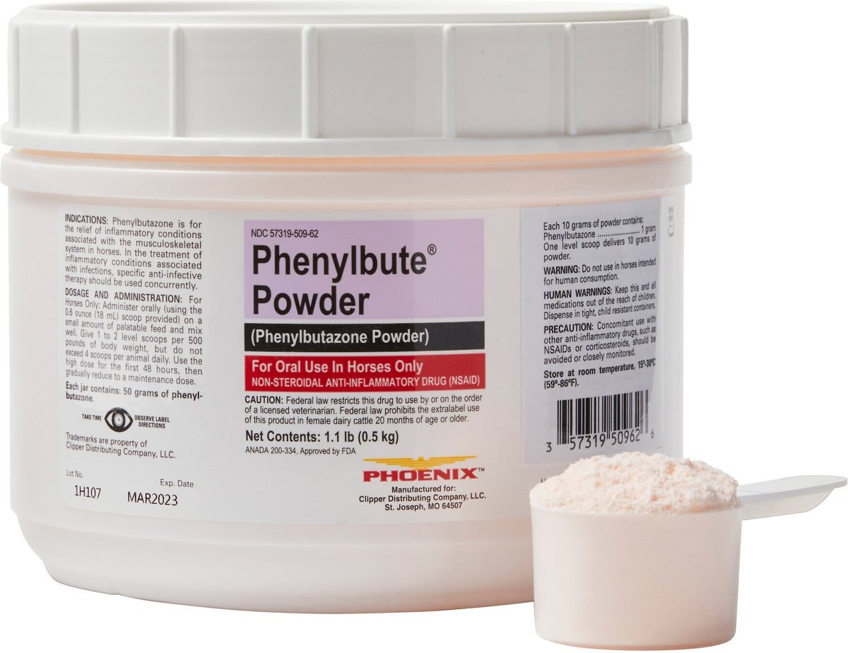 BUTE (phenylbutazone) Phenylbutazone Powder for Horses, 1.1 lbs - Easy ...