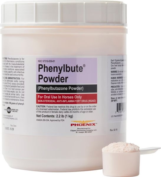 BUTE (phenylbutazone) Phenylbutazone Powder for Horses, 2.2 lbs - Easy ...