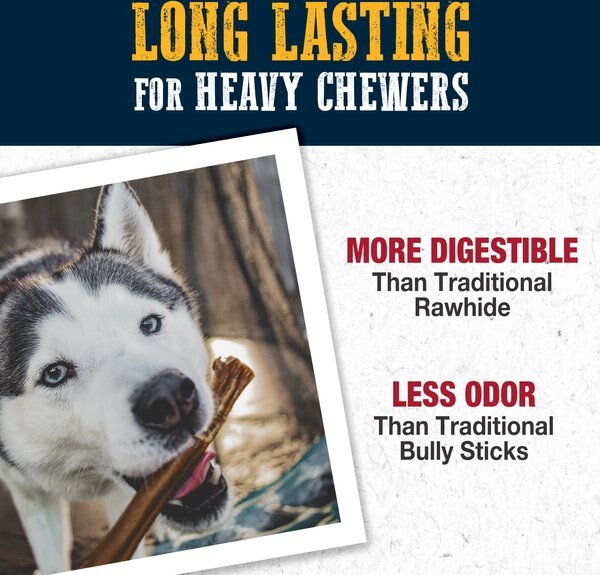 CADET Adult Beef Bully Hide Sticks Natural Dog Chew Treats, Large, 8 ...