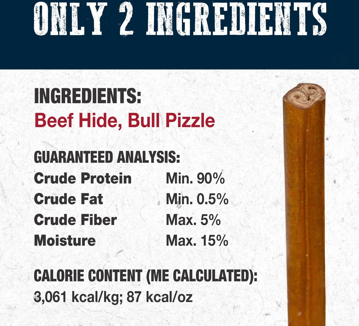 CADET Adult Beef Bully Hide Sticks Natural Dog Chew Treats, Large, 8 ...