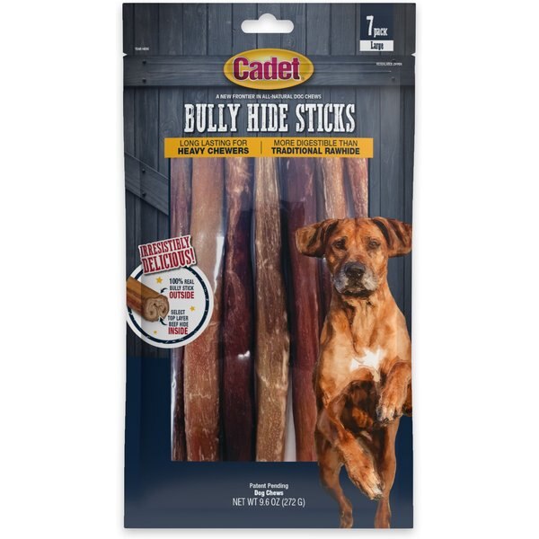 CADET Bully Hide Sticks All-Natural Dog Chews, Large, 7 count - Chewy.com
