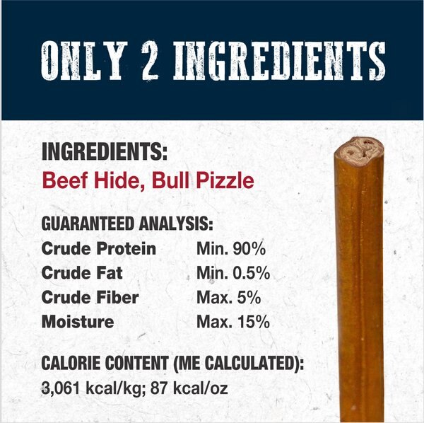 CADET Bully Hide Sticks All-Natural Dog Chews, Small, 9 count - Chewy.com