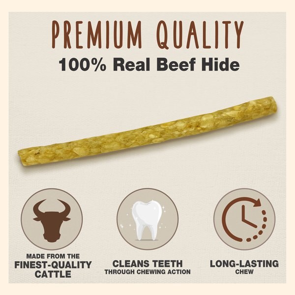 CADET Premium Grade Munchy Beef Hide Sticks Dog Treat, 5-in, 100 count ...