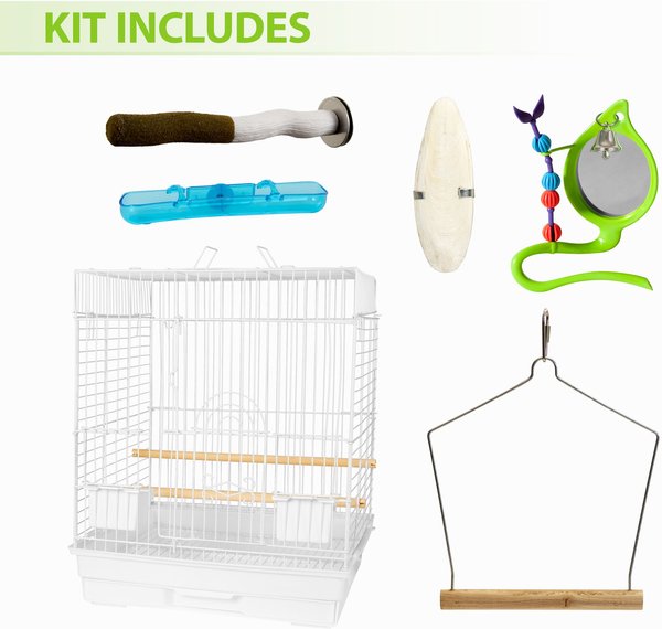 CAITEC 448S Starter Kit Bird Cage, White - Chewy.com