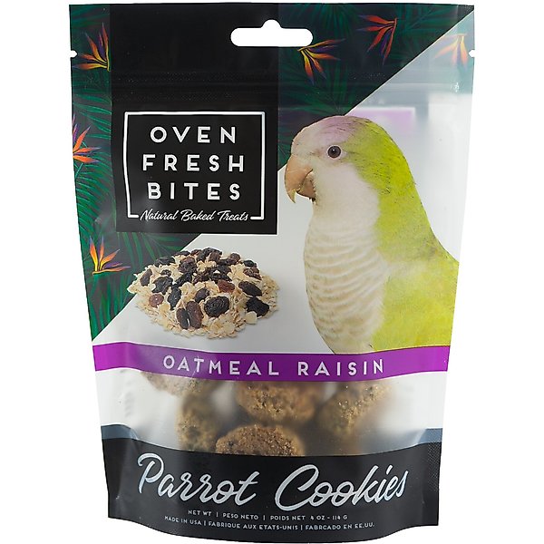 CAITEC Oven Fresh Bites Oatmeal Raisin Cookies Parrot Treats, 4-oz bag ...