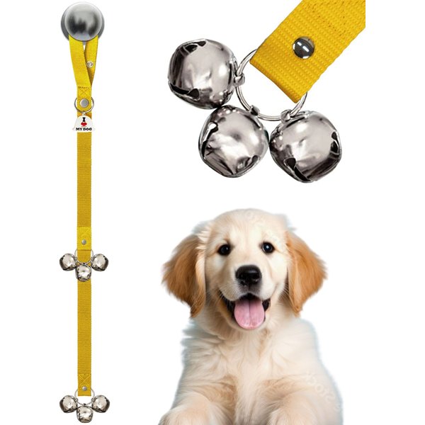 CALDWELL'S PET SUPPLY CO. Potty Bells Original Dog Doorbell, Yellow ...