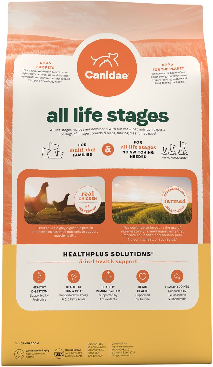 CANIDAE All Life Stages Real Chicken & Ancient Grains Recipe Dry Dog ...