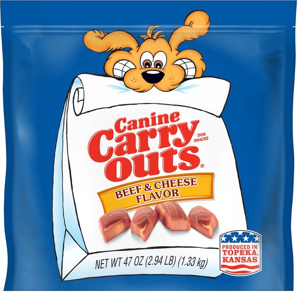 CANINE CARRY OUTS Beef & Cheese Flavor Dog Treats, 47-oz bag - Chewy.com