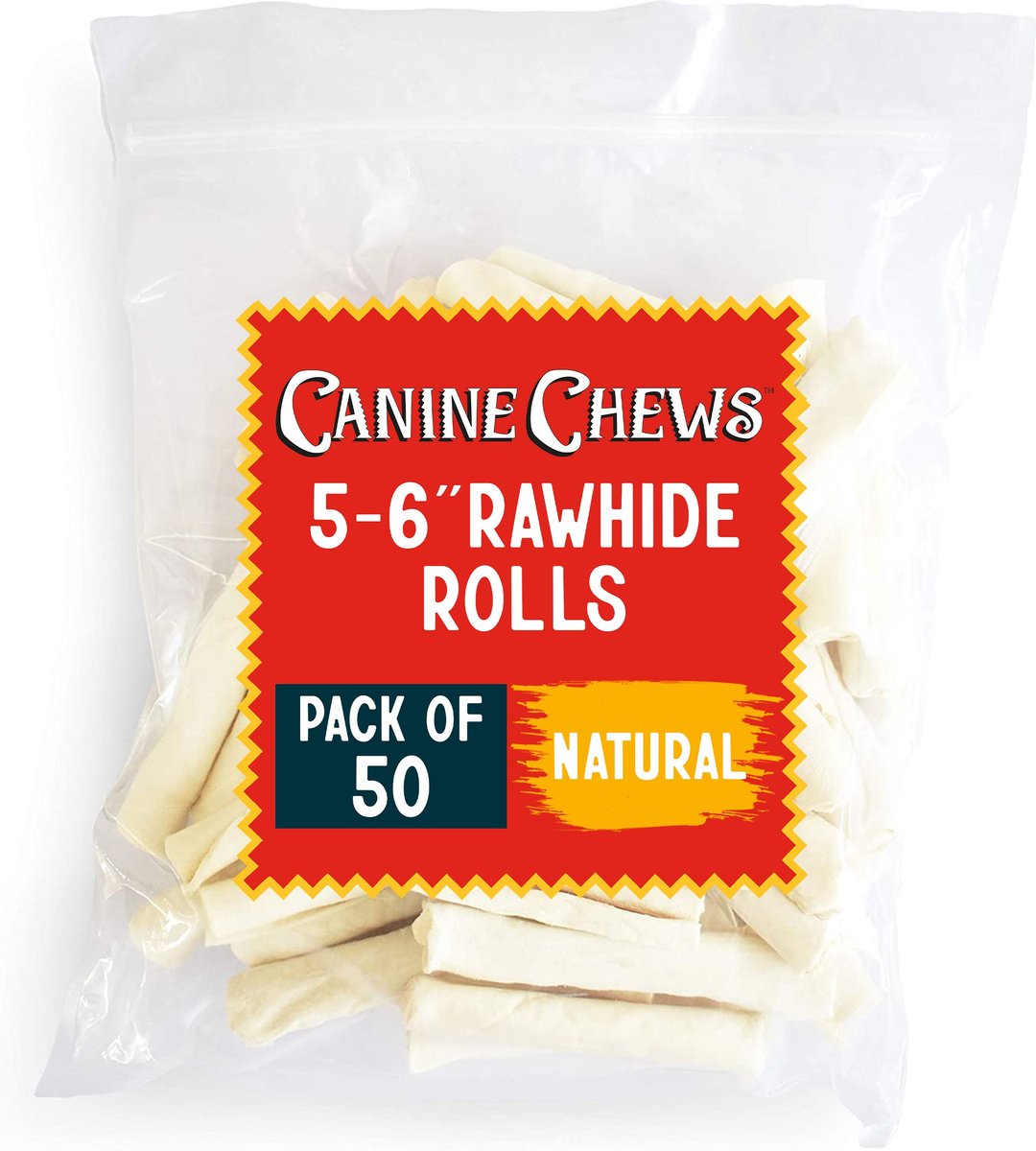 CANINE CHEWS 5-6-inch Premium Chip Rolls Natural Beef Flavor Dental Dog ...